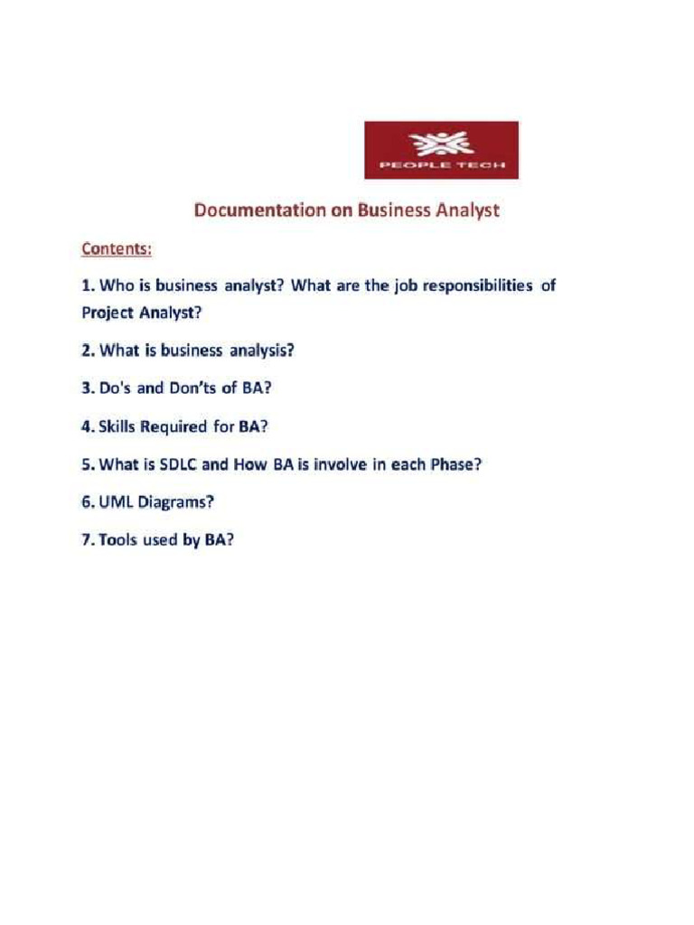 BA Roles and Important Information | PDF