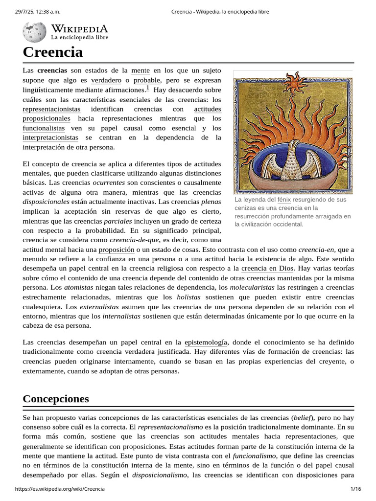 Creencias: Definición y Teorías Clave | PDF | Conceptos psicologicos ...