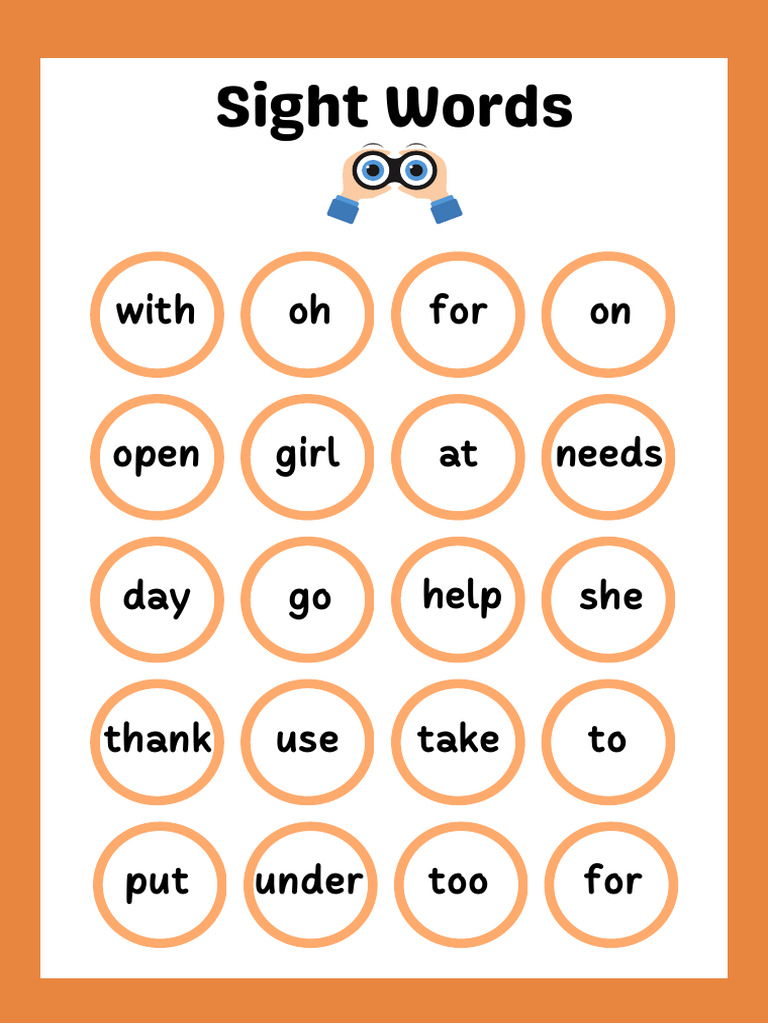 Essential Sight Words for Kids | PDF