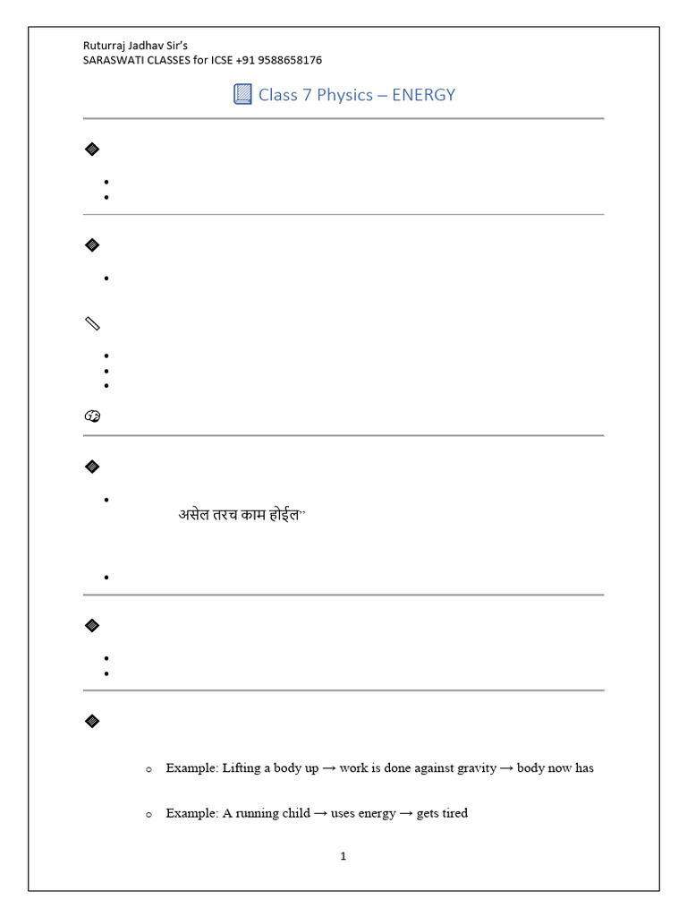 Class 7 ICSE Physics CH 3 | PDF | Calorie | Engines