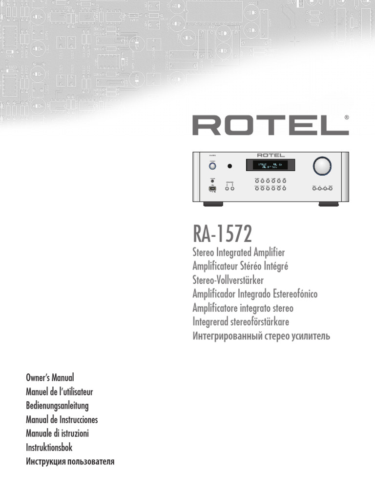 Rotel RA-1572 User Manual | PDF