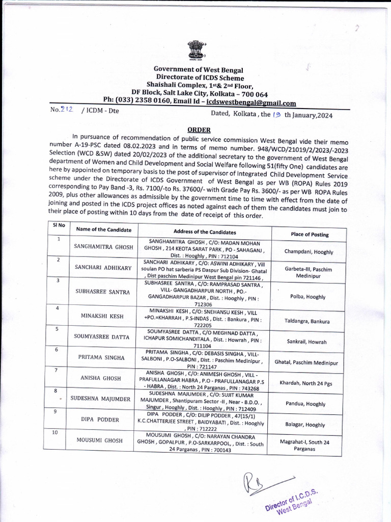 No 212 Icdm-Dte Dated 19th Jan 2024 2nd Phase Supervisor Order | PDF