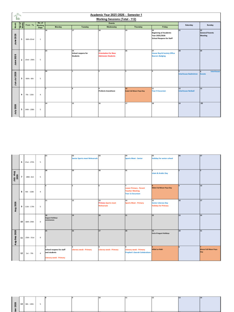 Academic Calendar 2025-2026 Overview | PDF | Academic Term