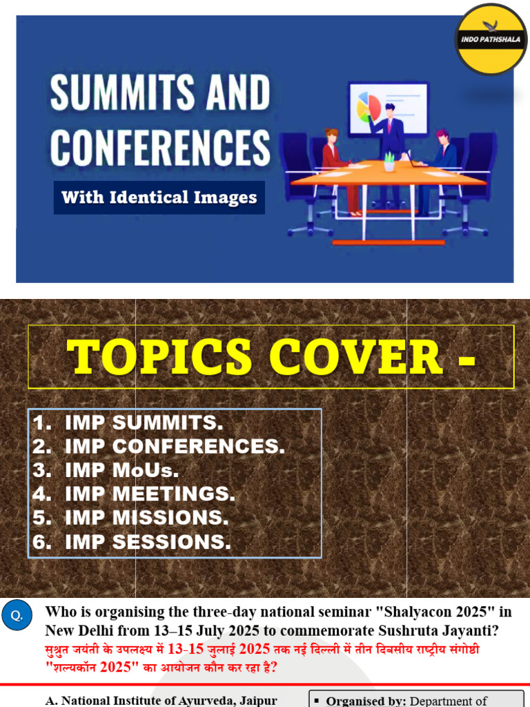 Important Summits & Conferences | PDF