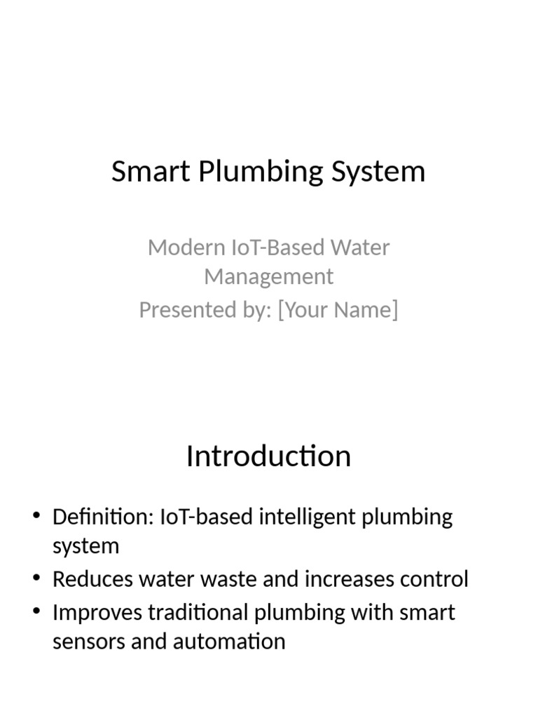Smart Plumbing System Presentation | PDF