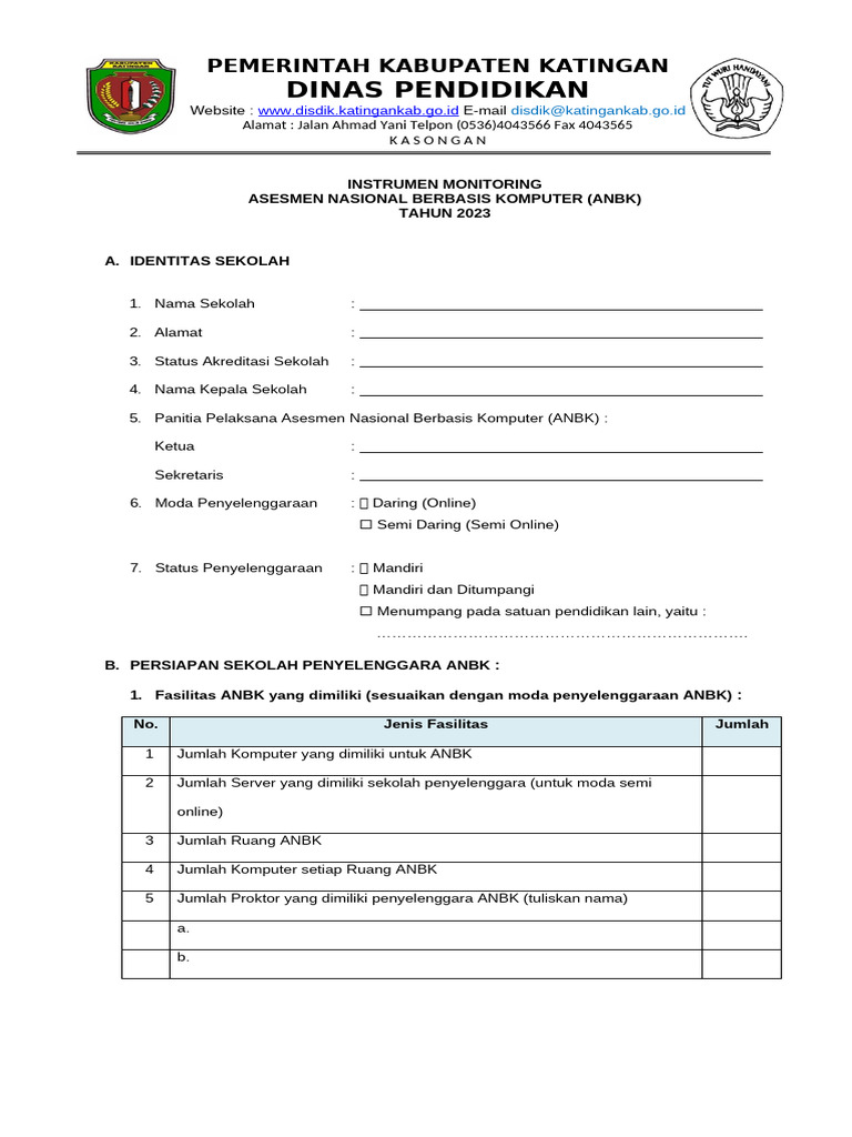 Instrumen Monitoring ANBK 2023 | PDF