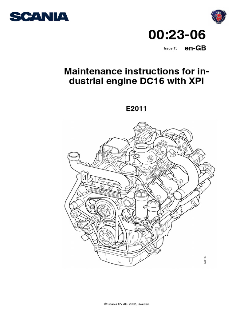 Scania DC16 Engine Maintenance Guide | PDF | Motor Oil | Mechanical ...