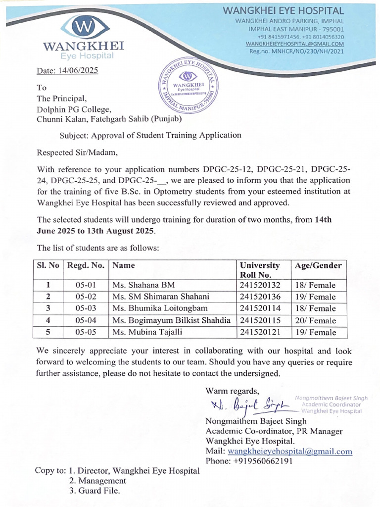 Dolphin College Internship | PDF