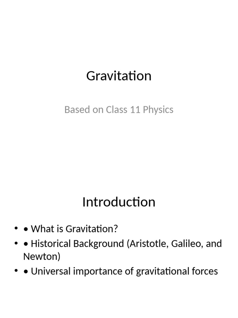 Class 11 Gravitation Presentation | PDF