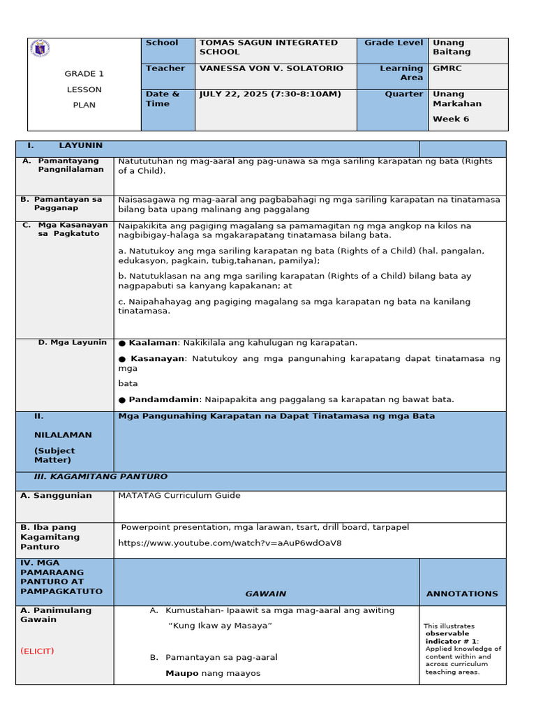 Cot-Gmrc 1 - Q1-W6 | PDF