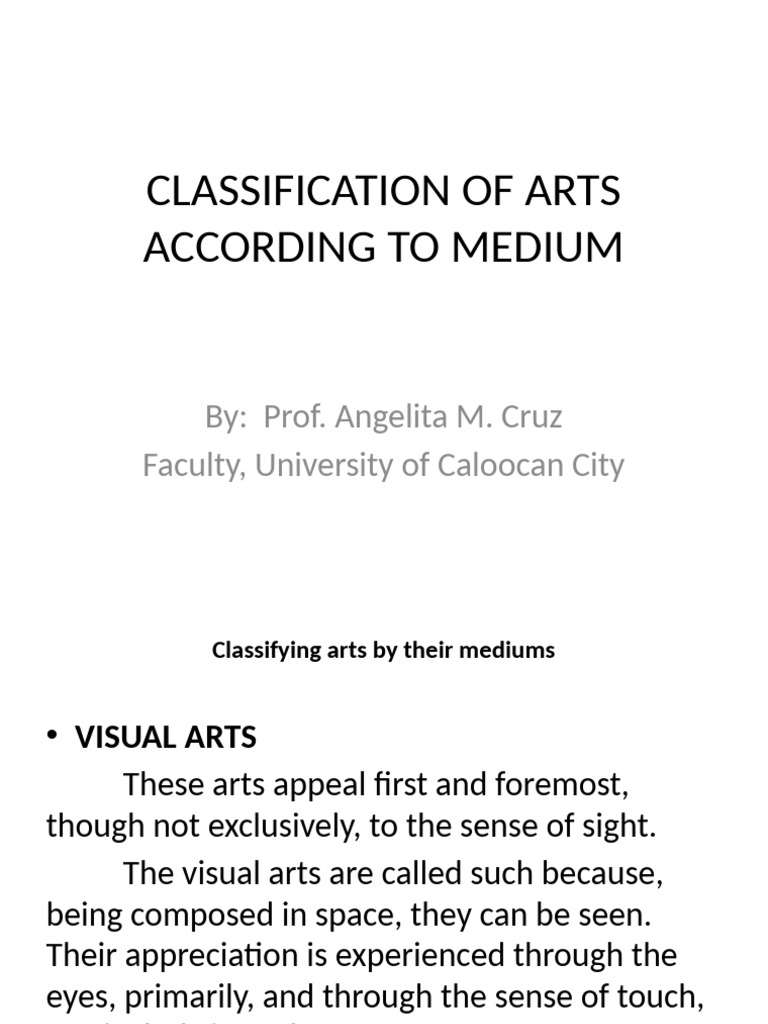 Art Classification by Medium | PDF | Paintings | Drawing