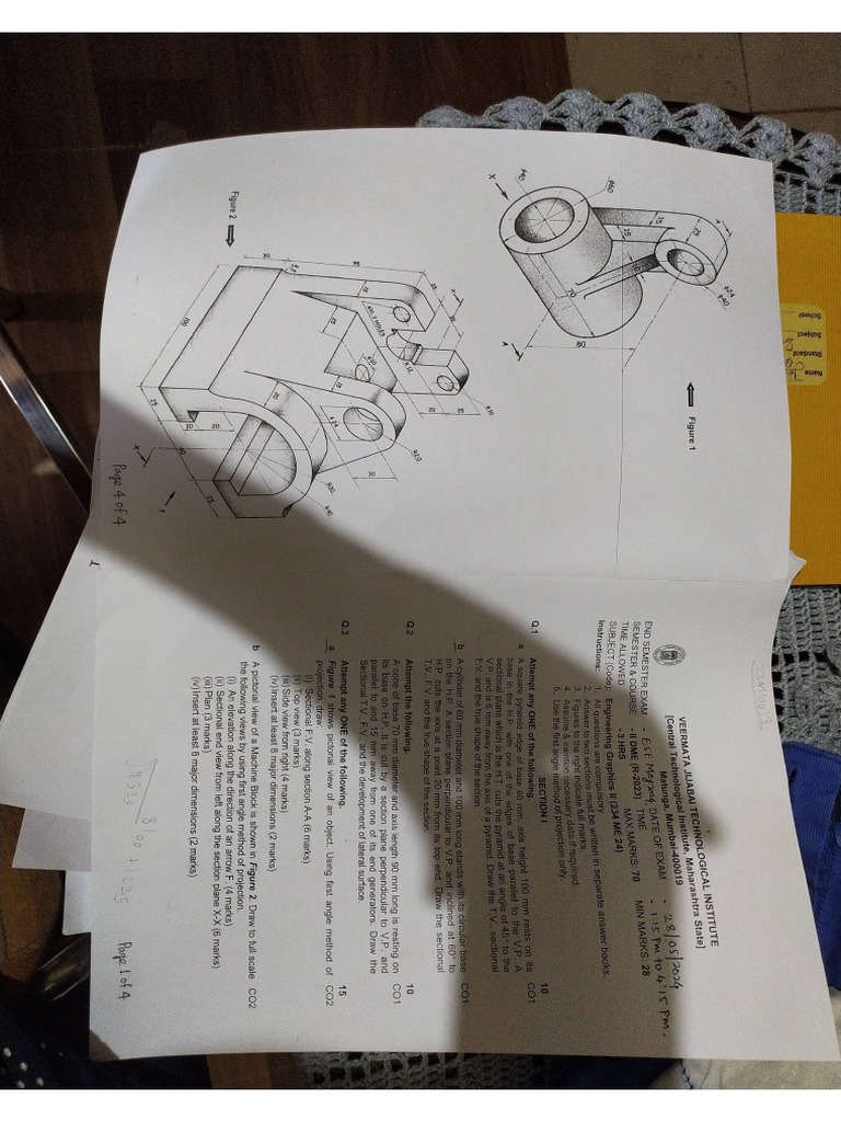 Engineering Graphics (Question Paper) | PDF