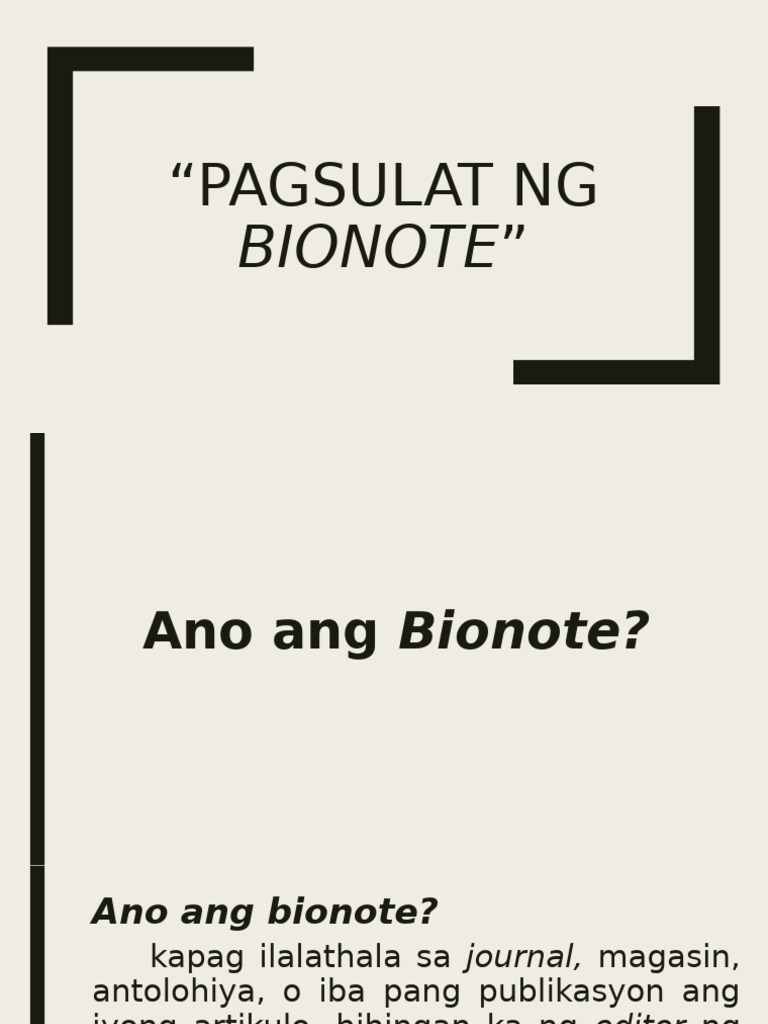 Pagsulat NG Bionote | PDF