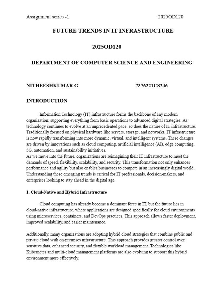 Future Trends in It Infrastructure | PDF | Cloud Computing | Internet Of Things