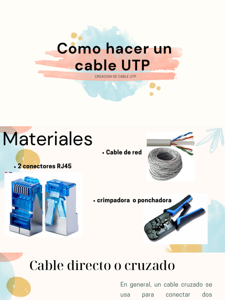 Cómo hacer un cable UTP directo | PDF | Telecomunicaciones ...