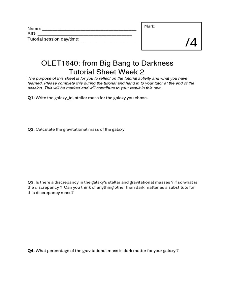Wk2 OLET1640 Tutorial Sheel | PDF