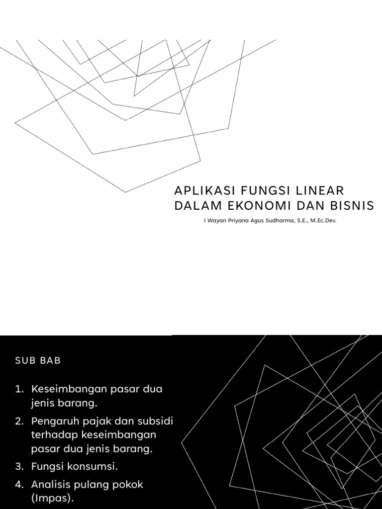 Aplikasi Fungsi Linear dalam Ekonomi | PDF