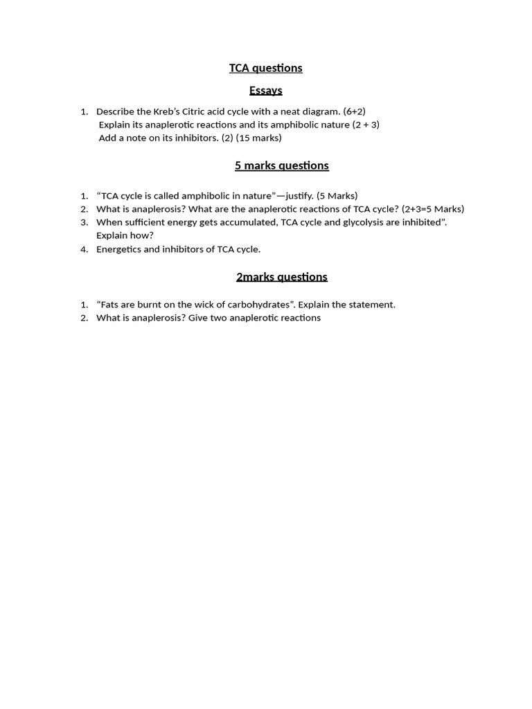 TCA Cycle: Structure, Function, and Inhibitors | PDF