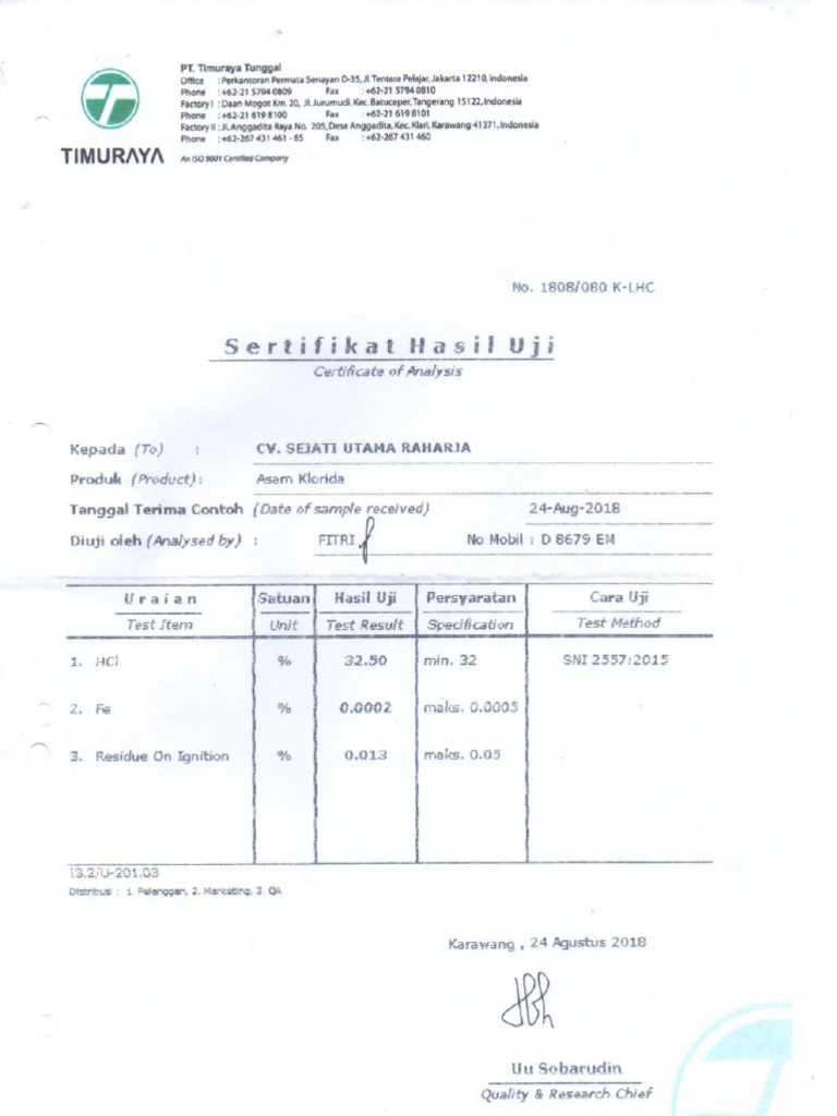 COA HCL | PDF