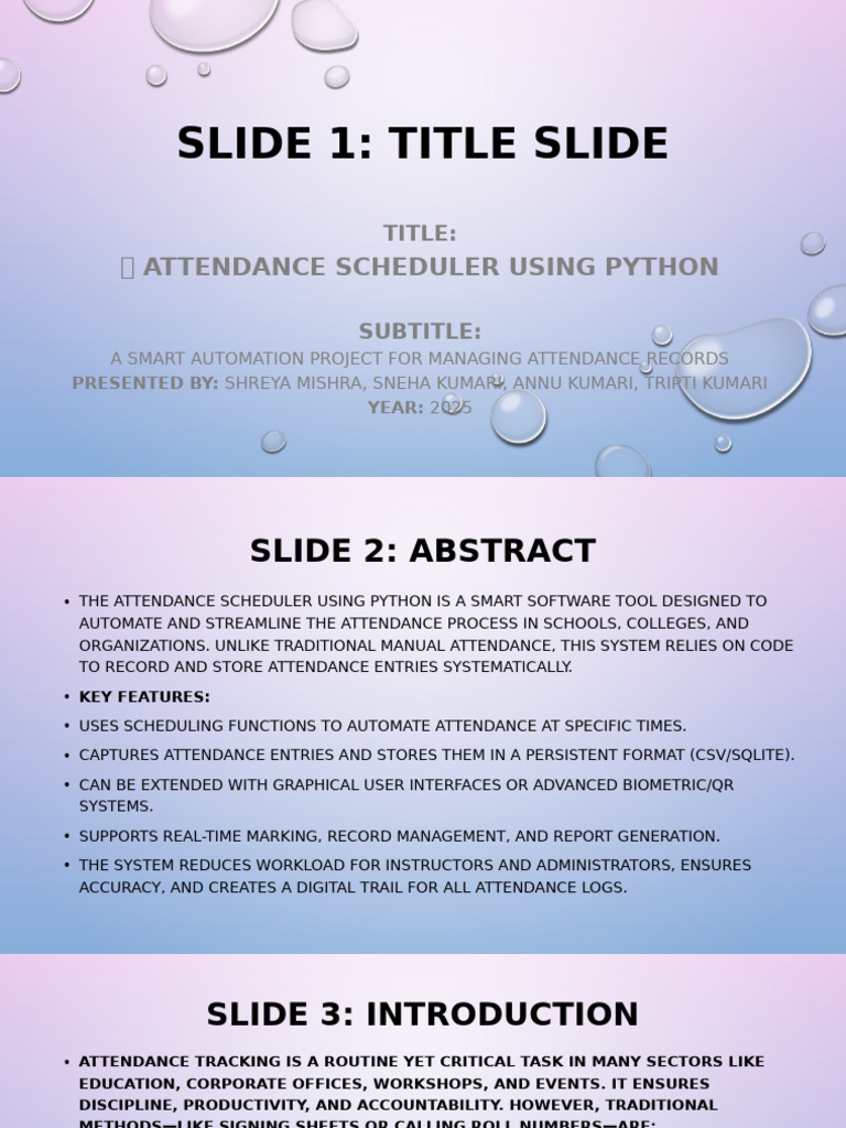 Attendence Scheduler | PDF | Python (Programming Language) | Databases
