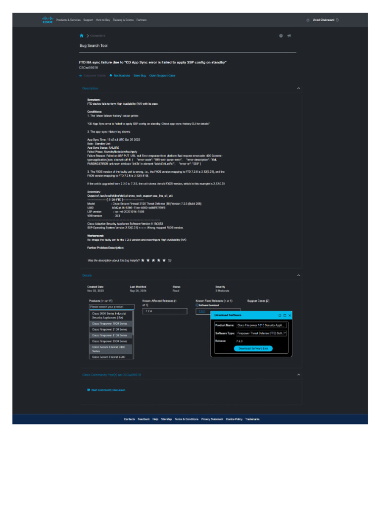 Screencapture BST Cisco Bugsearch Bug CSCwi05618 2025 06 30 13 - 14 ...