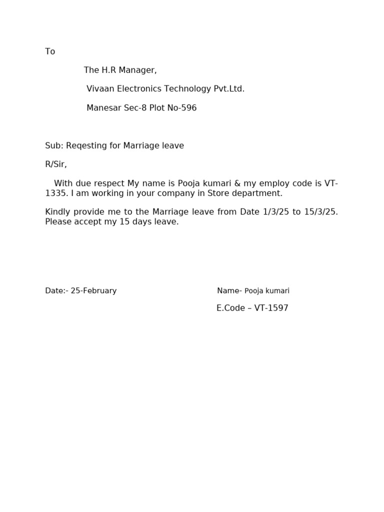 Marriage Leave | PDF