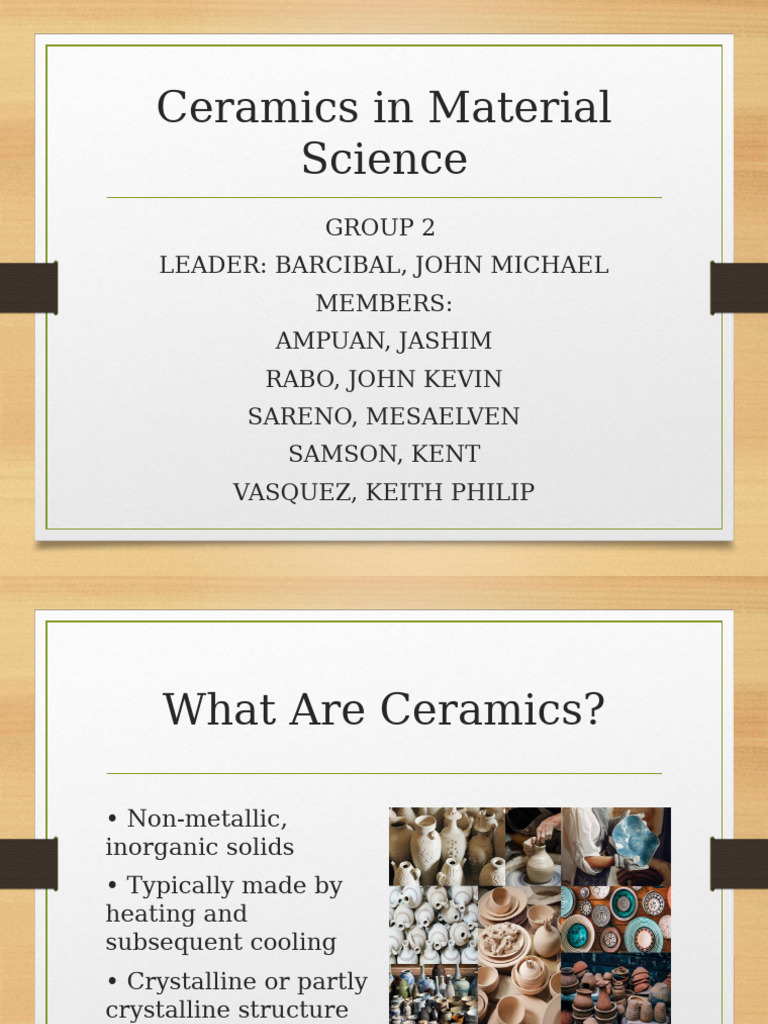 Overview of Ceramics in Material Science | PDF