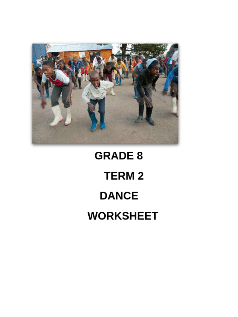 Grade 8 Dance Elements Worksheet | PDF | Dances