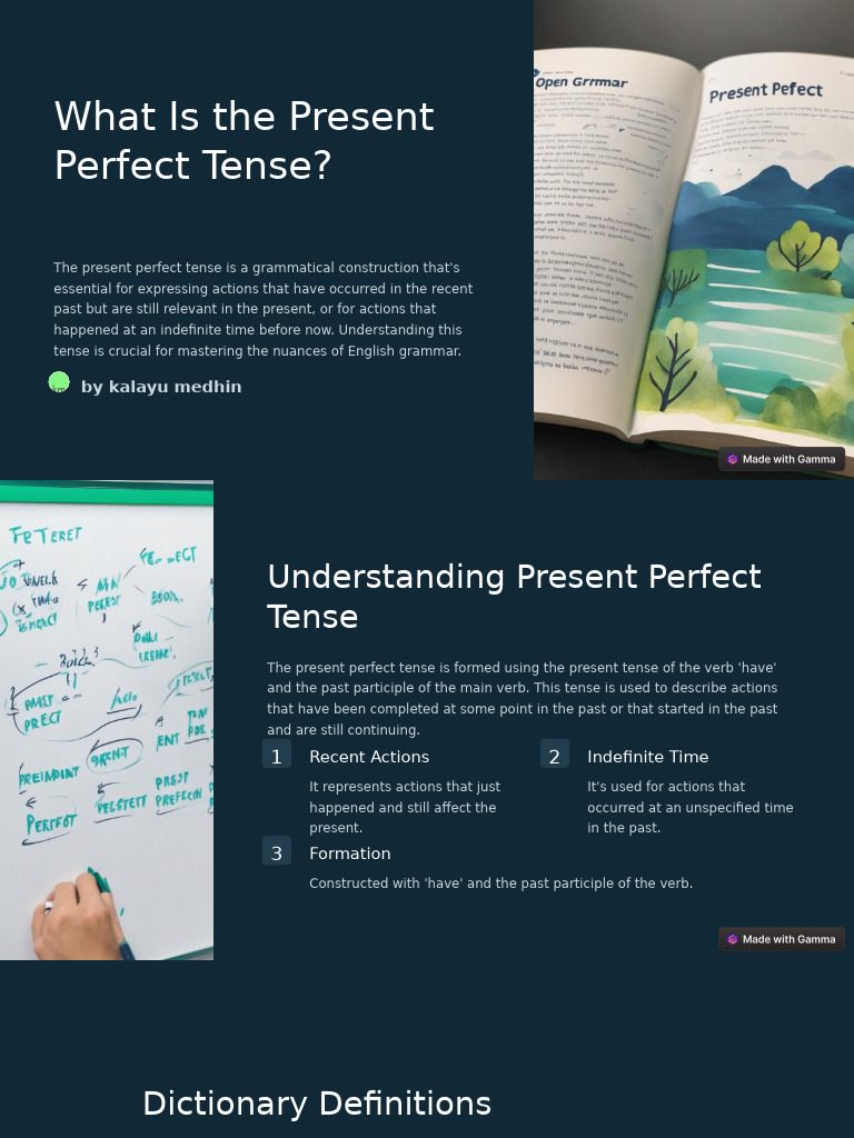 Mastering the Present Perfect Tense | PDF | Perfect (Grammar ...