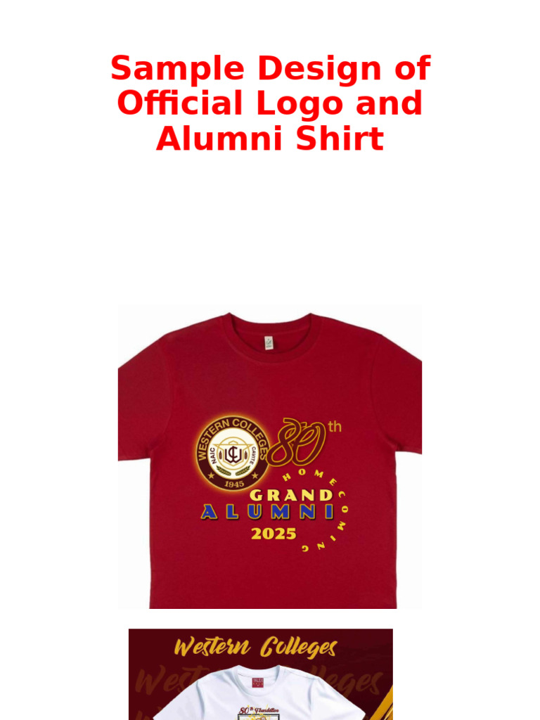 Sample Design of Official Logo and Alumni Shirt | PDF