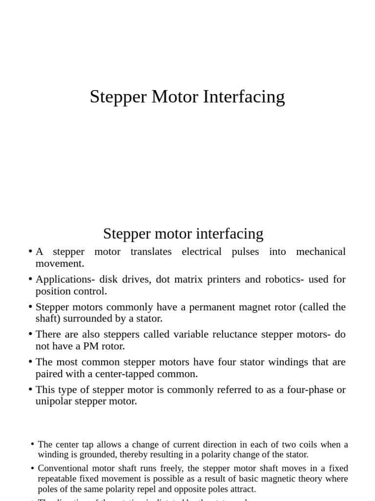 Interfacing Stepper Motor with 8051 | PDF | Electric Motor | Electrodynamics