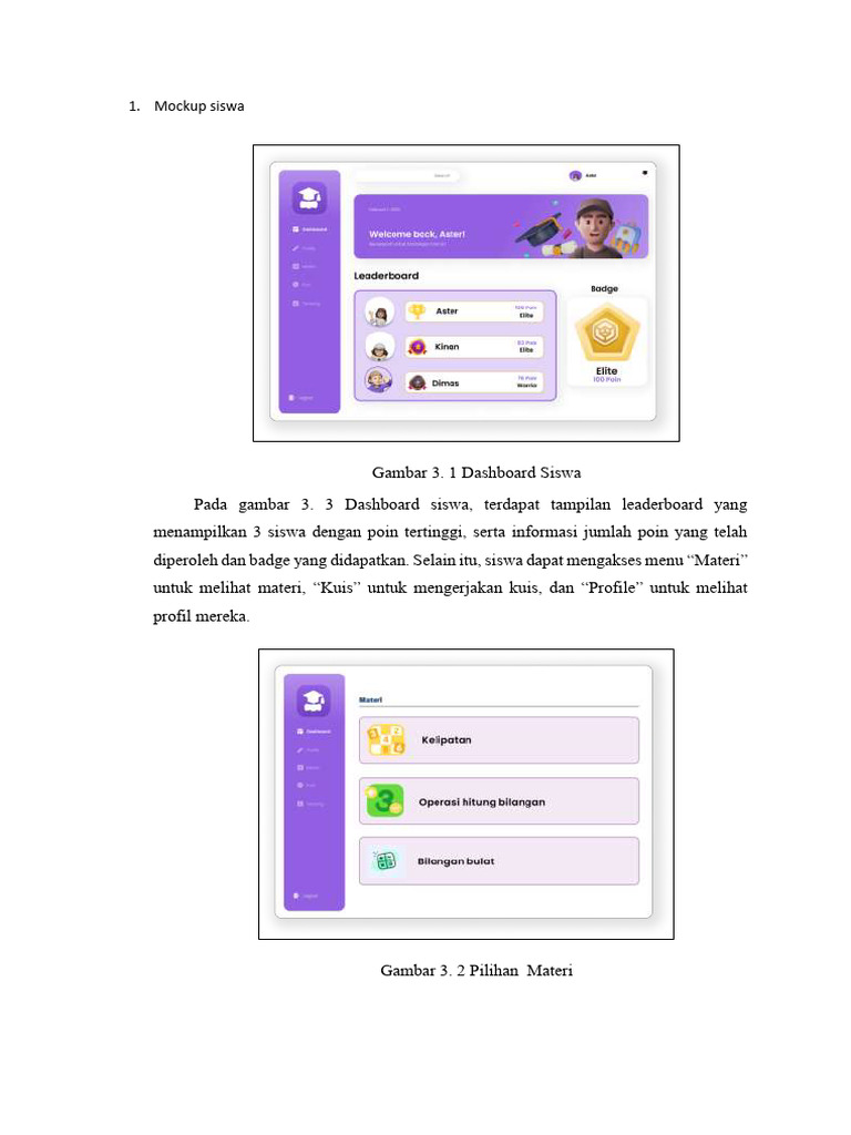 Dashboard Interaktif Siswa dan Kuis | PDF