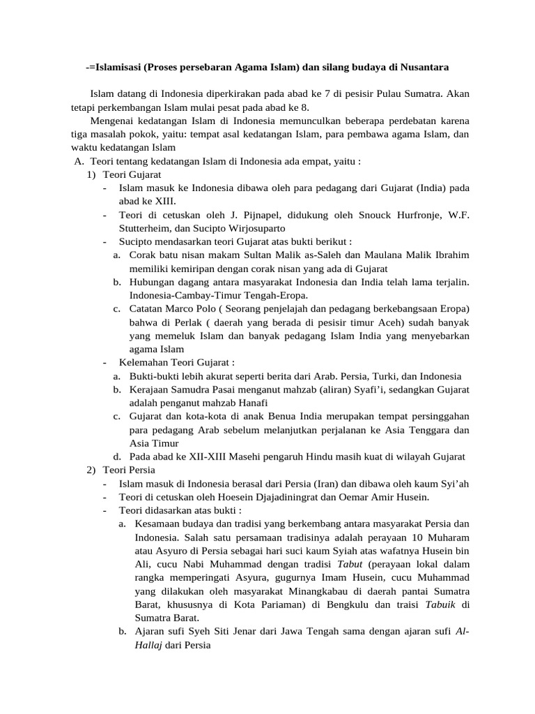 Islamisasi Dan Silang Budaya Di Nusantara | PDF