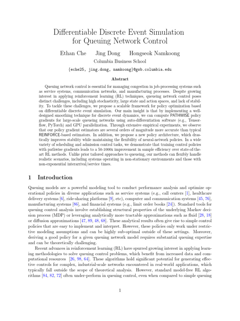 Differentiable Discrete Event Simulation For Queuing Network Control ...