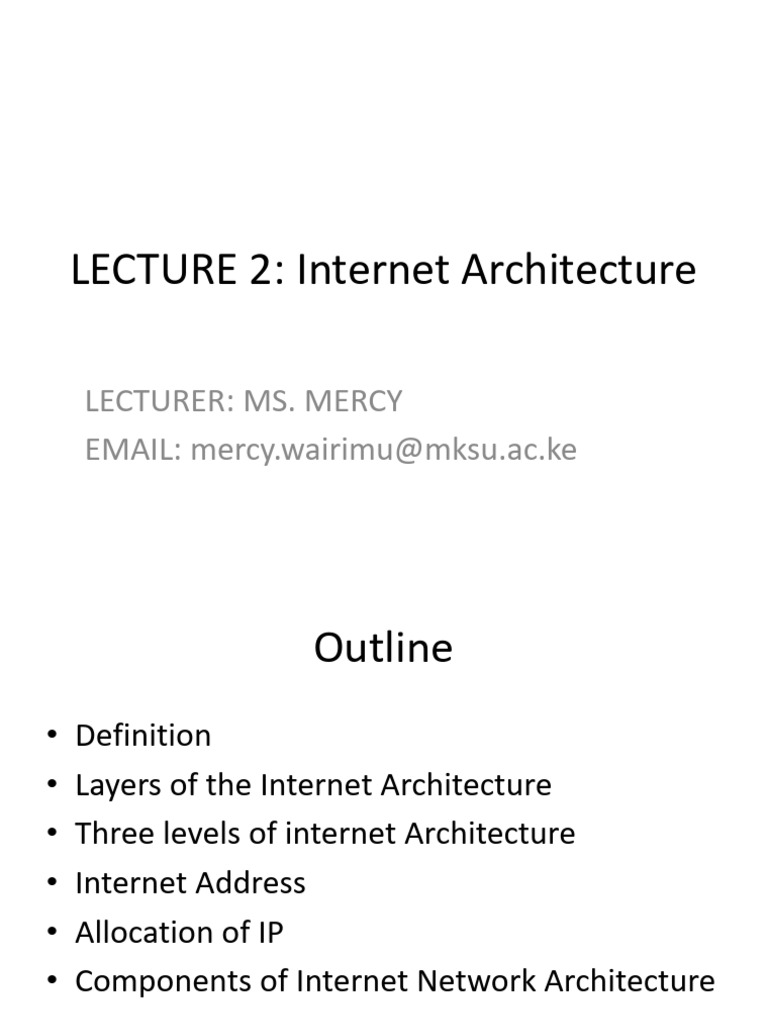 Lecture 2 - Internet Architecture | PDF | Computer Network | Internet ...