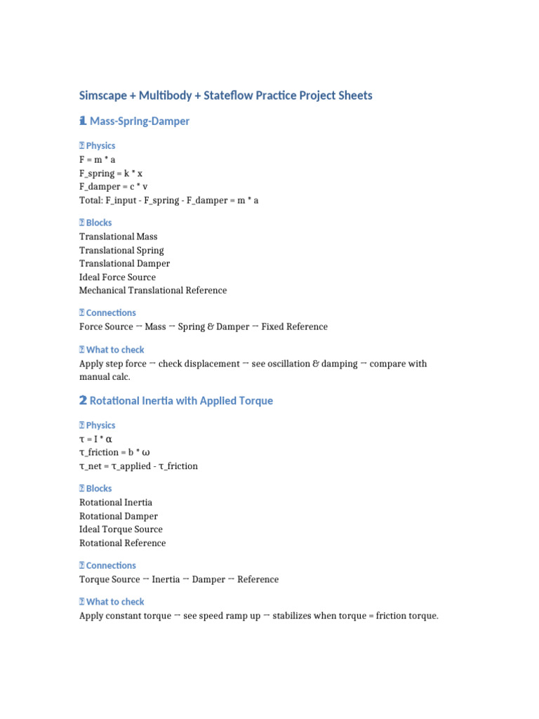 Simscape Practice Projects FULL | PDF | Torque | Electric Motor