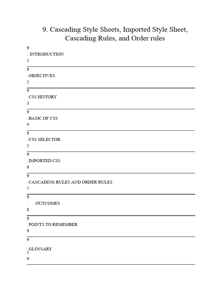Cascading Style Sheets, Imported Style Sheet, Cascading Rules, and Order Rules | PDF | Html ...