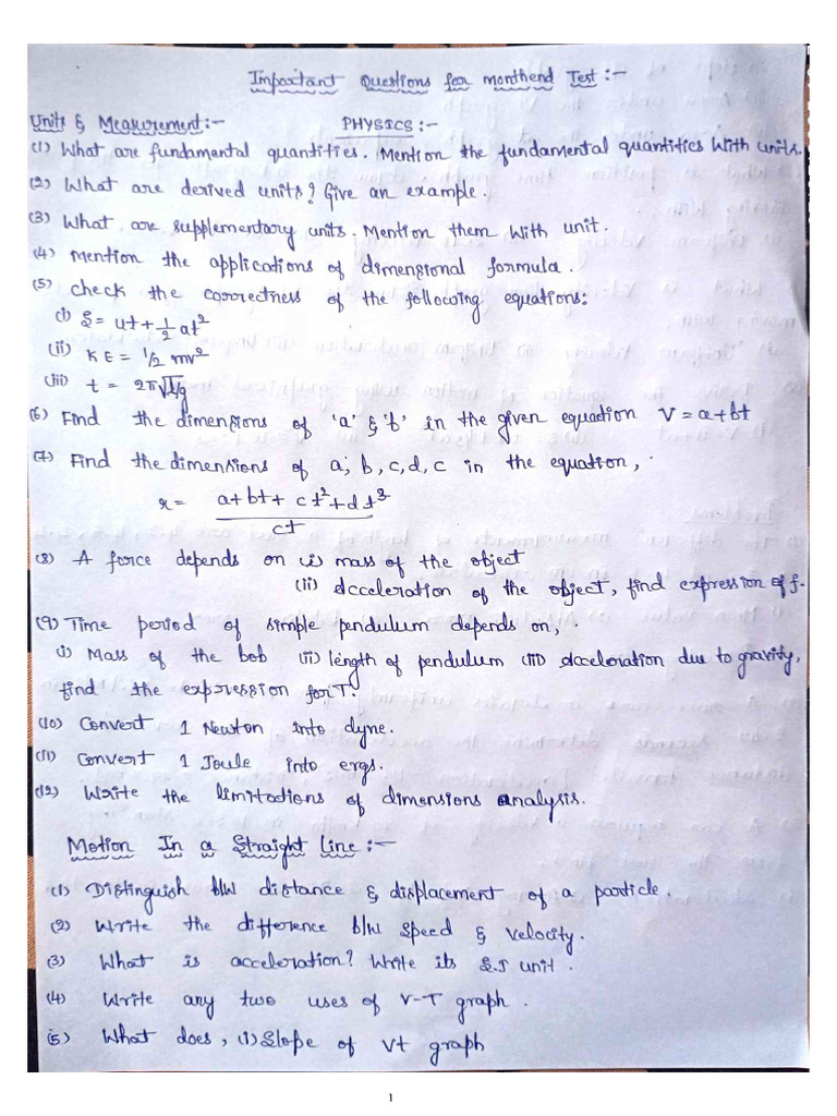 Phy Pu Imp Qns | PDF