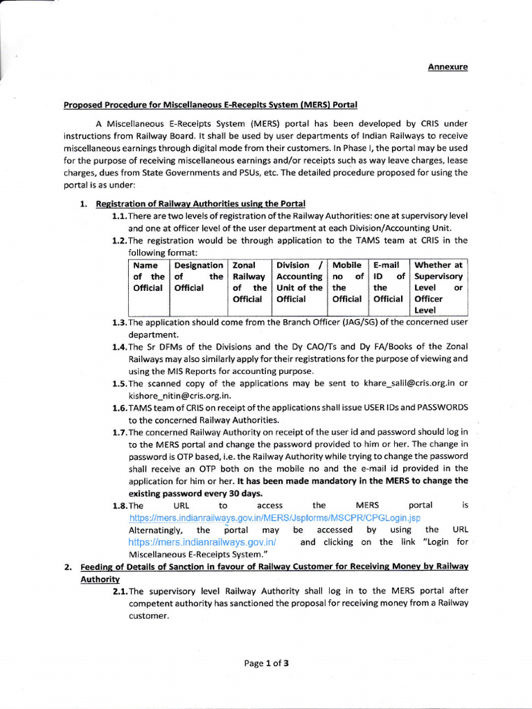MERS Portal Procedure for Railways | PDF | Receipt | Banks