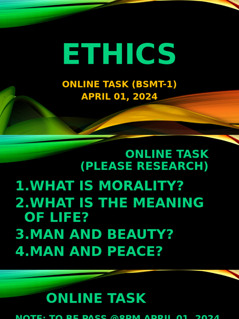 Ethics-Online-task (Ass. & Tasks #1) | PDF