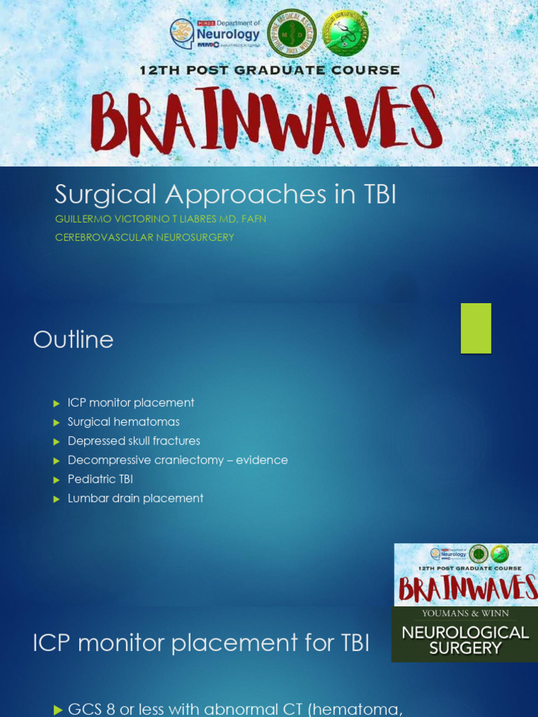 9 - TBI - Surgical Approaches in TBI | PDF | Traumatic Brain Injury ...
