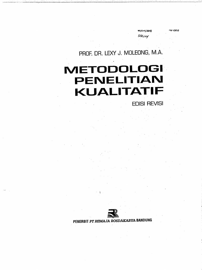 Metodologi Penelitian Kualitatif Edisi Revisi., Prof - Dr. Lexy - J, Moleong, Ma | PDF