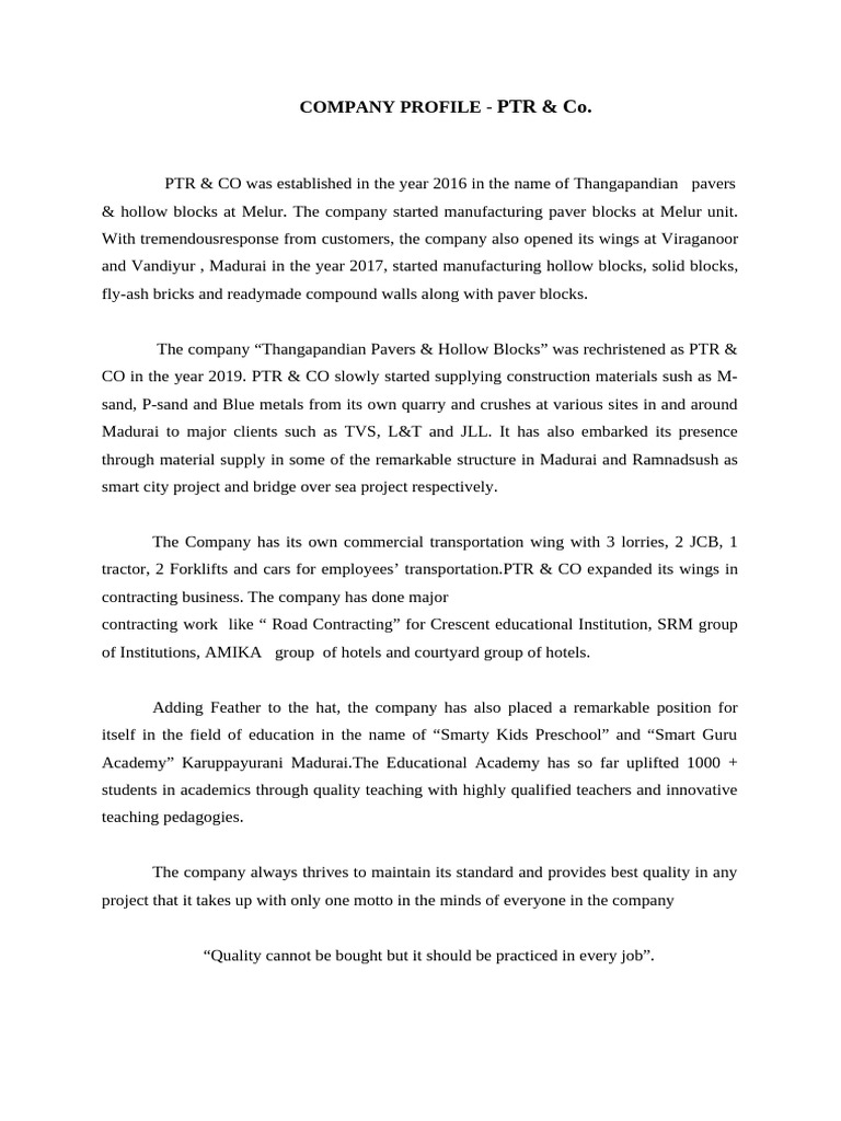 PTR & Co: Quality Construction & Education | PDF