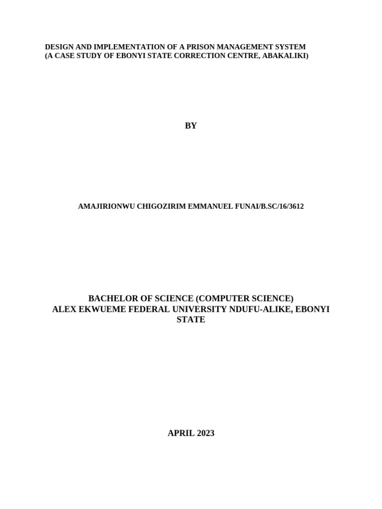 Prison Management System | PDF | Html | World Wide Web