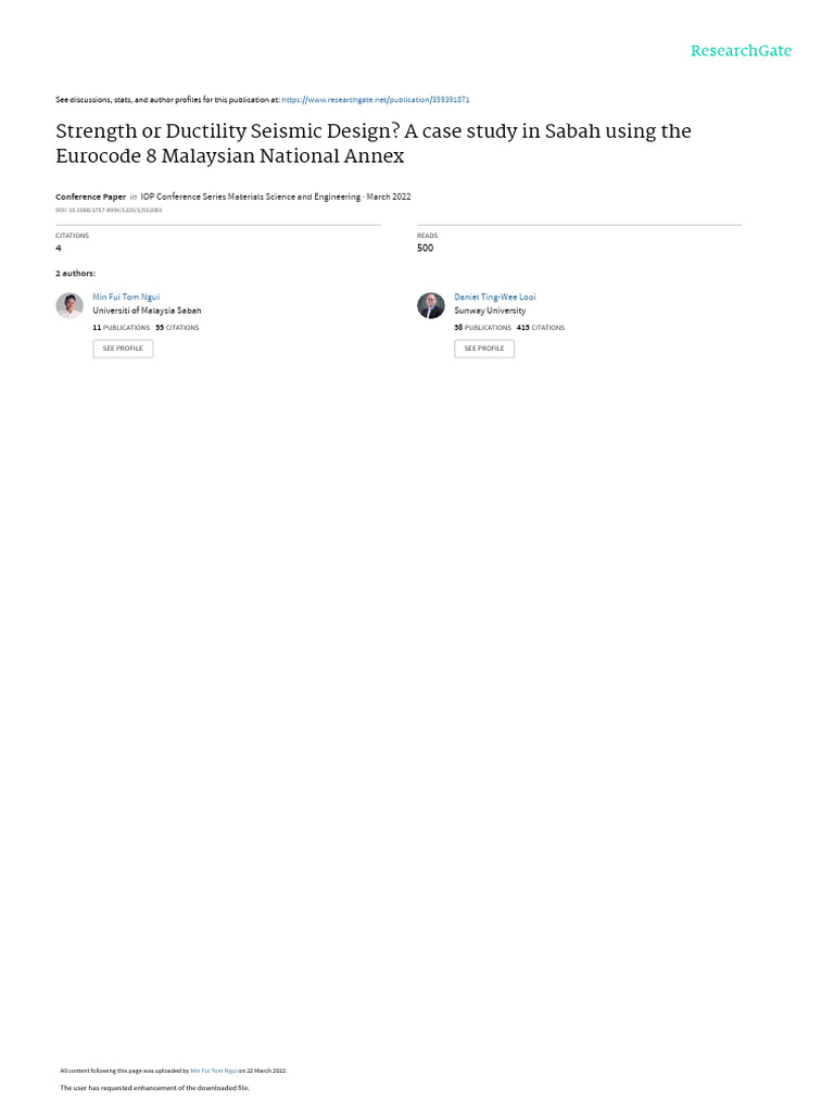 Strength or Ductility Seismic Design | PDF | Structural Analysis | Earthquake Engineering