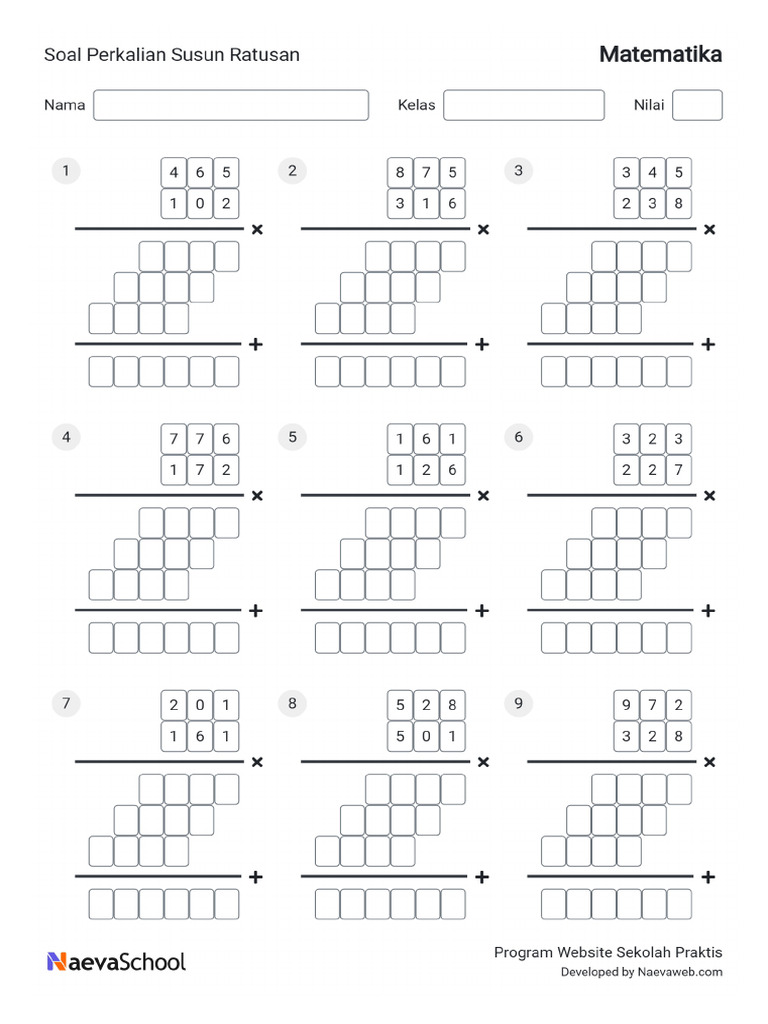 Matematika Perkalian Susun Ratusan 1753659448 | PDF