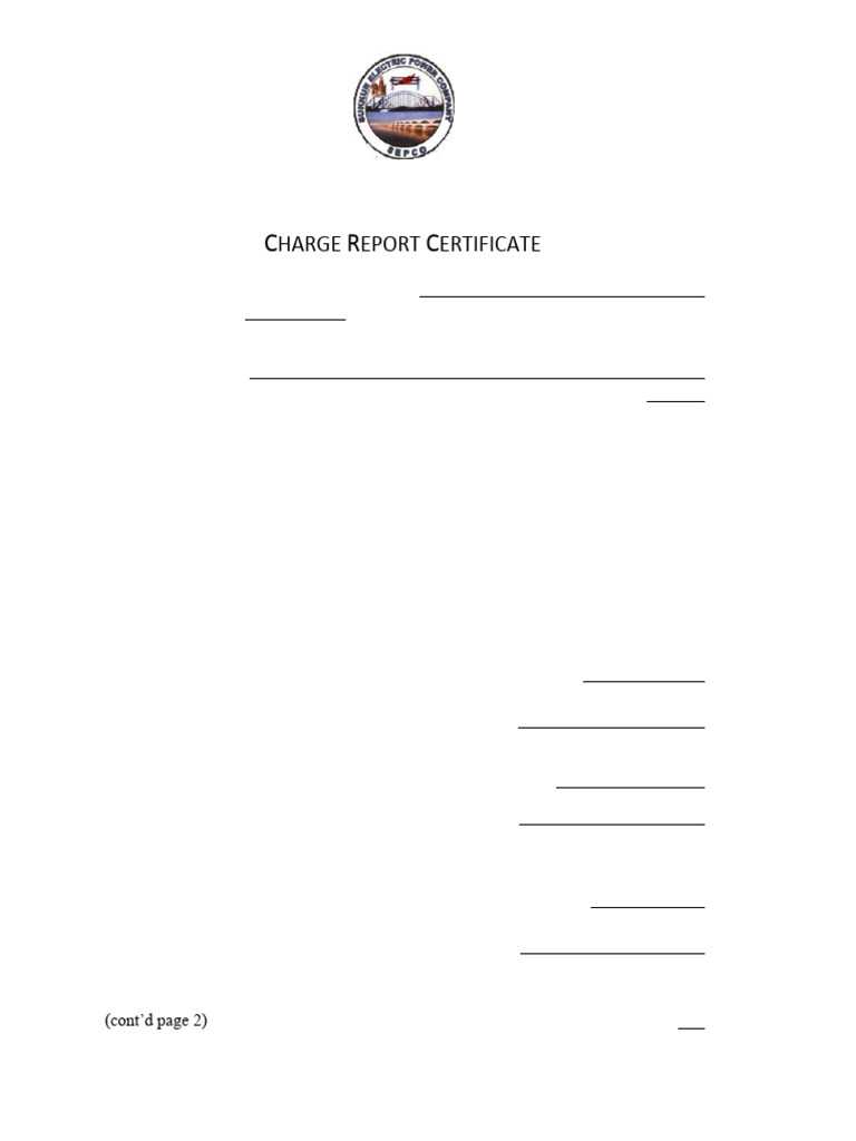 Charge Report Certificat | PDF