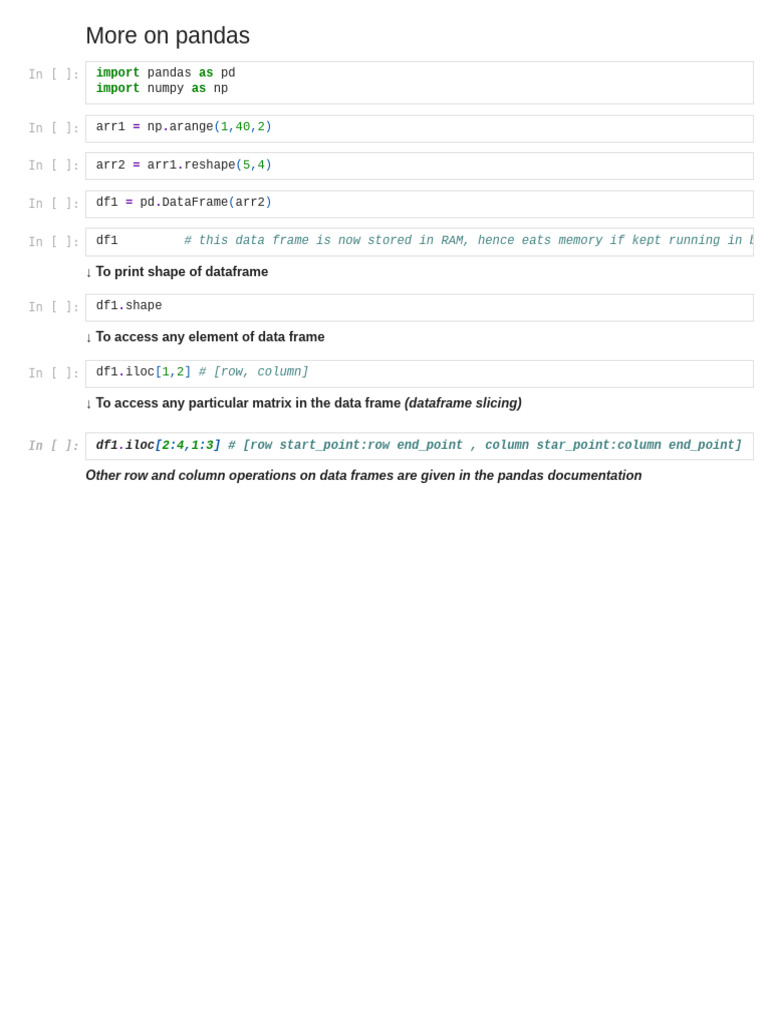 DataFrame in Pandas | PDF