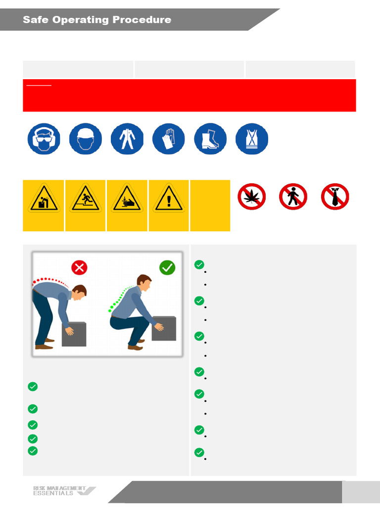 SOP_Manual_Handling | PDF | Personal Protective Equipment | Safety