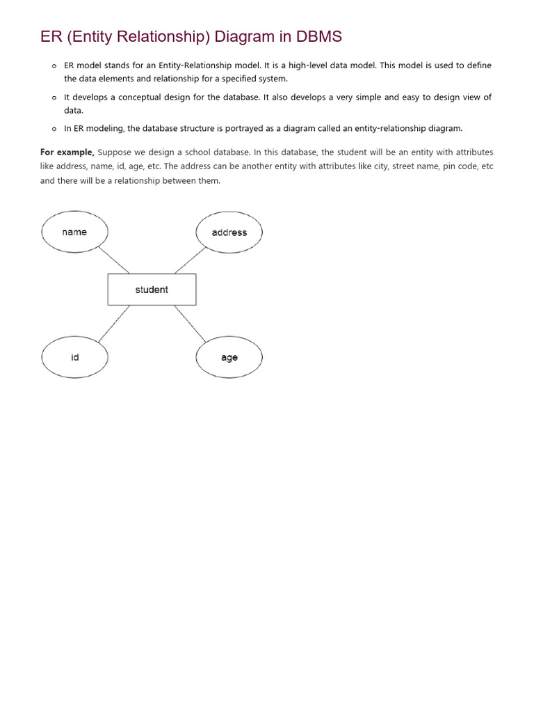 ER (Entity Relationship) Diagram Model | PDF | Databases | Data